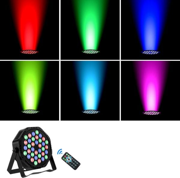 luces de colores fiestas 36 led control remoto